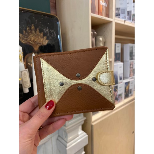 PORTEFEUILLE LOUISE - NATUREL/DORE